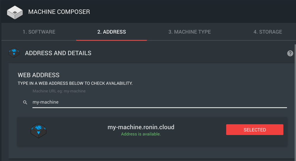 Create a machine with RONIN