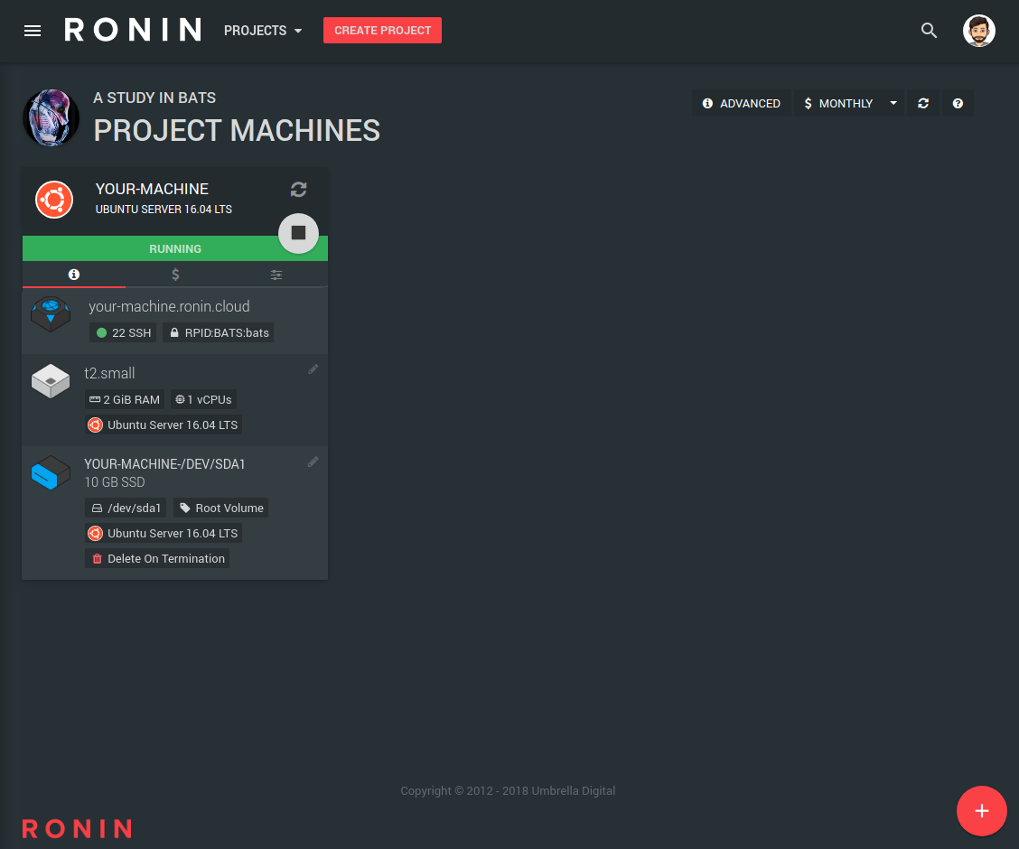 Create a machine with RONIN