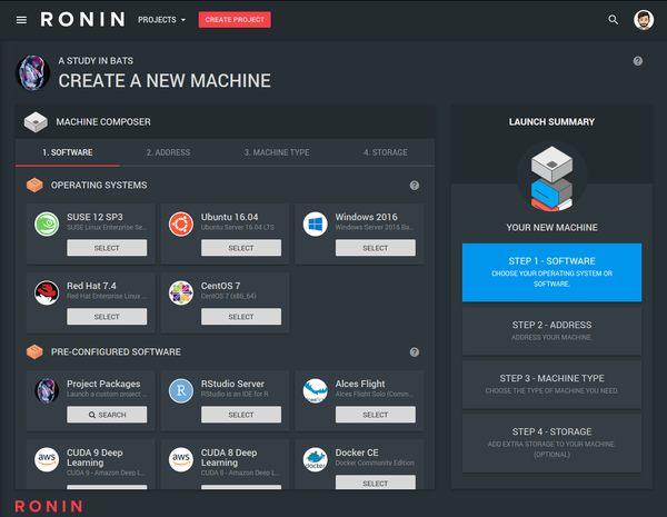 Create a machine with RONIN