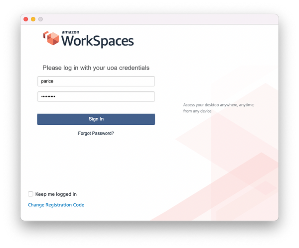 Logging in to your RONIN Isolate AWS WorkSpace