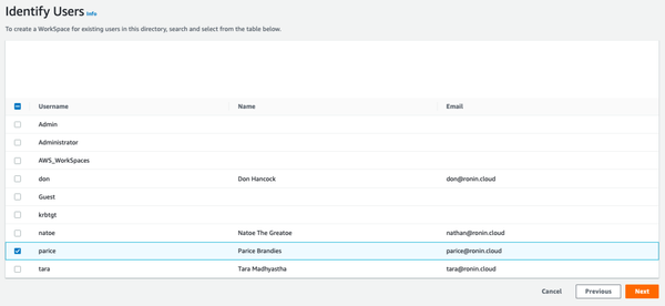 Creating Users a WorkSpace for RONIN Isolate